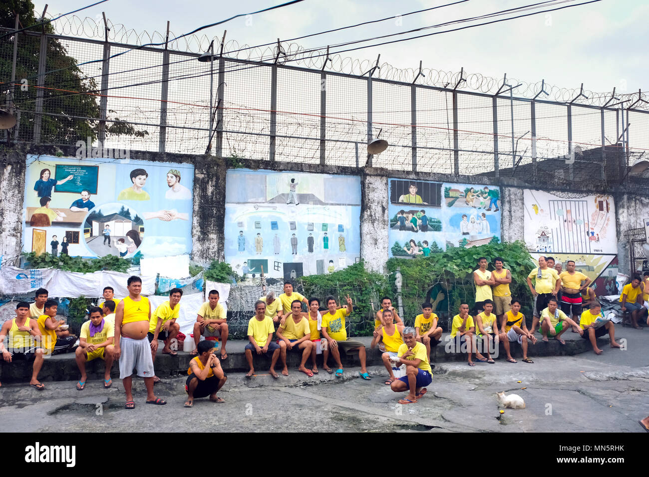 Prisoners dance an acrobatic choreography in the open courtyard of ...