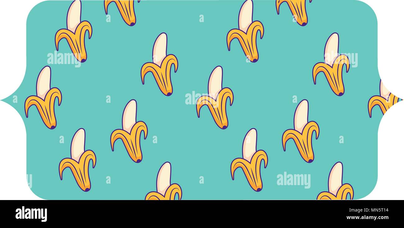 banner with bananas pattern over white background, vector illustration ...