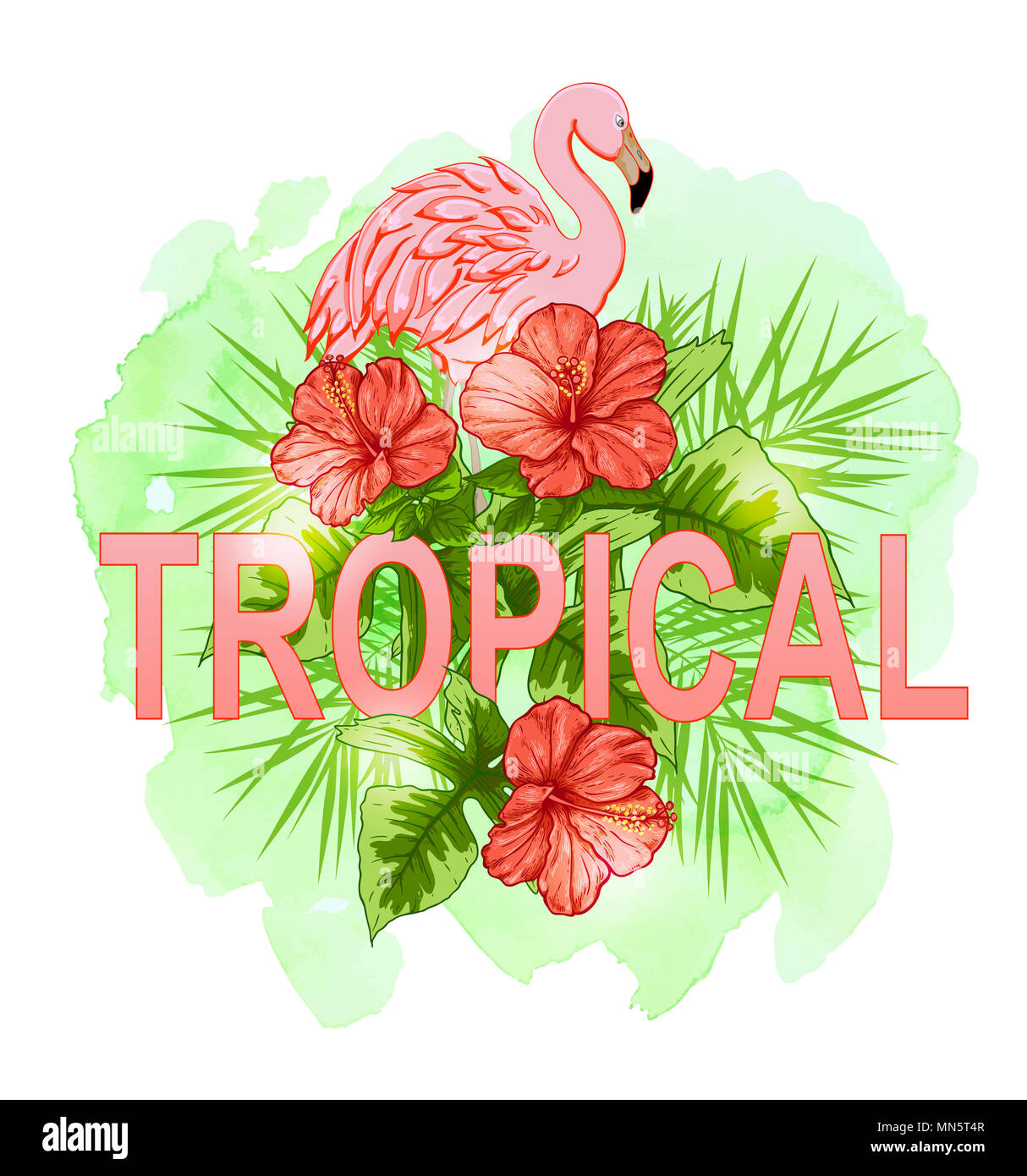 Flamingo lettering Cut Out Stock Images & Pictures - Alamy