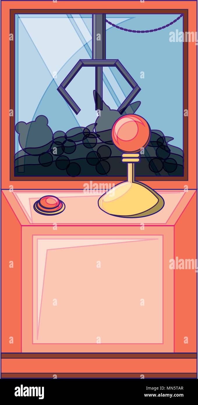 claw arcade machine icon over white background, vector illustration ...