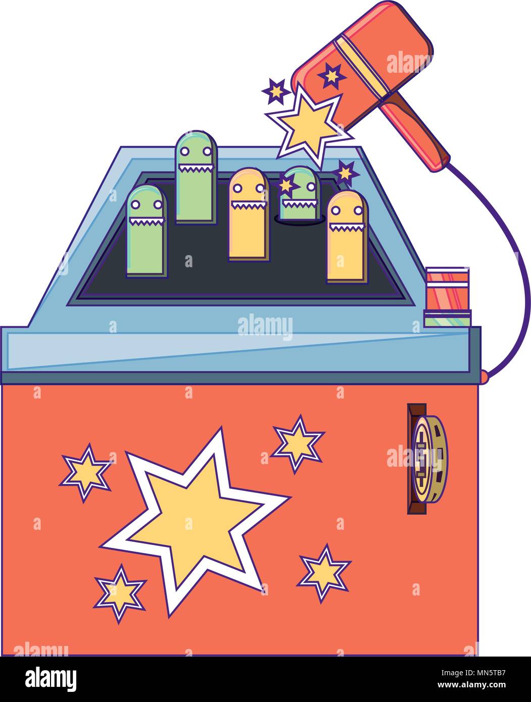 hammer arcade machine icon over white background, vector illustration ...