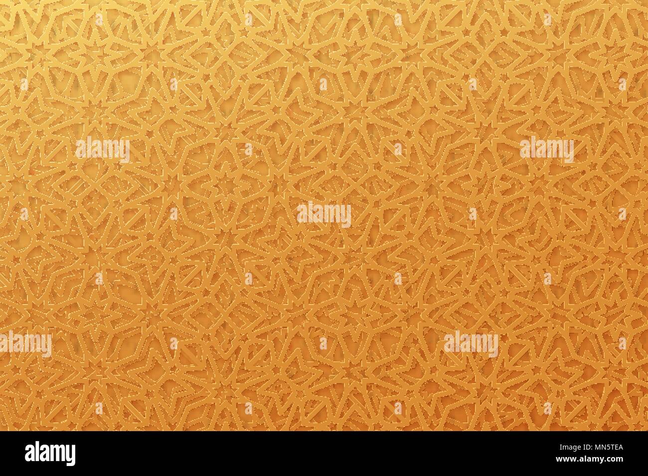 Arabic pattern background. Islamic gold ornament vector. Geometric 3d ...