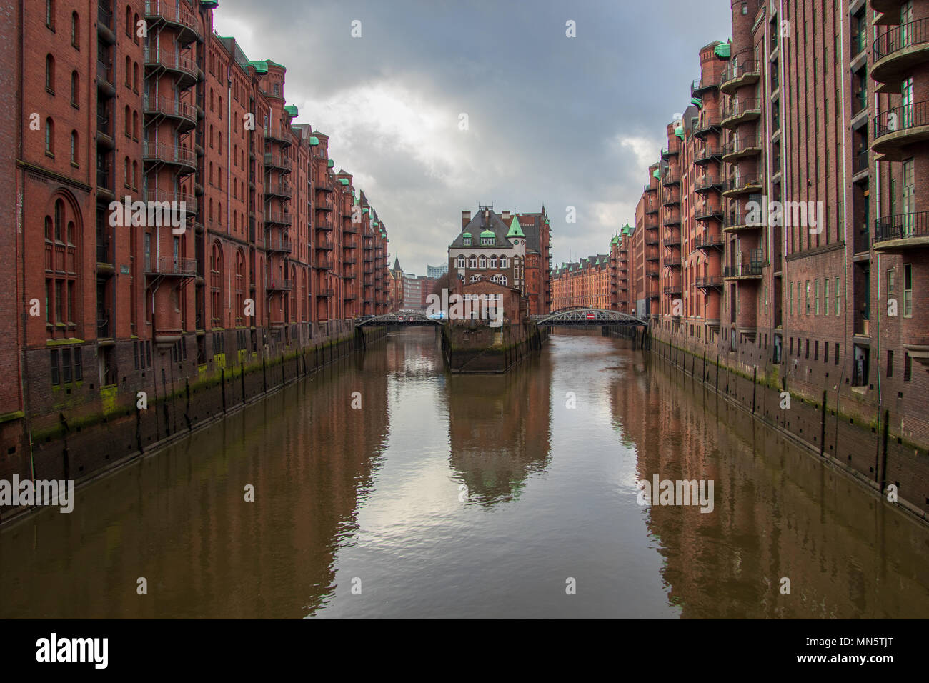 The famous warehouse district (Speicherstadt) in Hamburg, Germany Stock ...