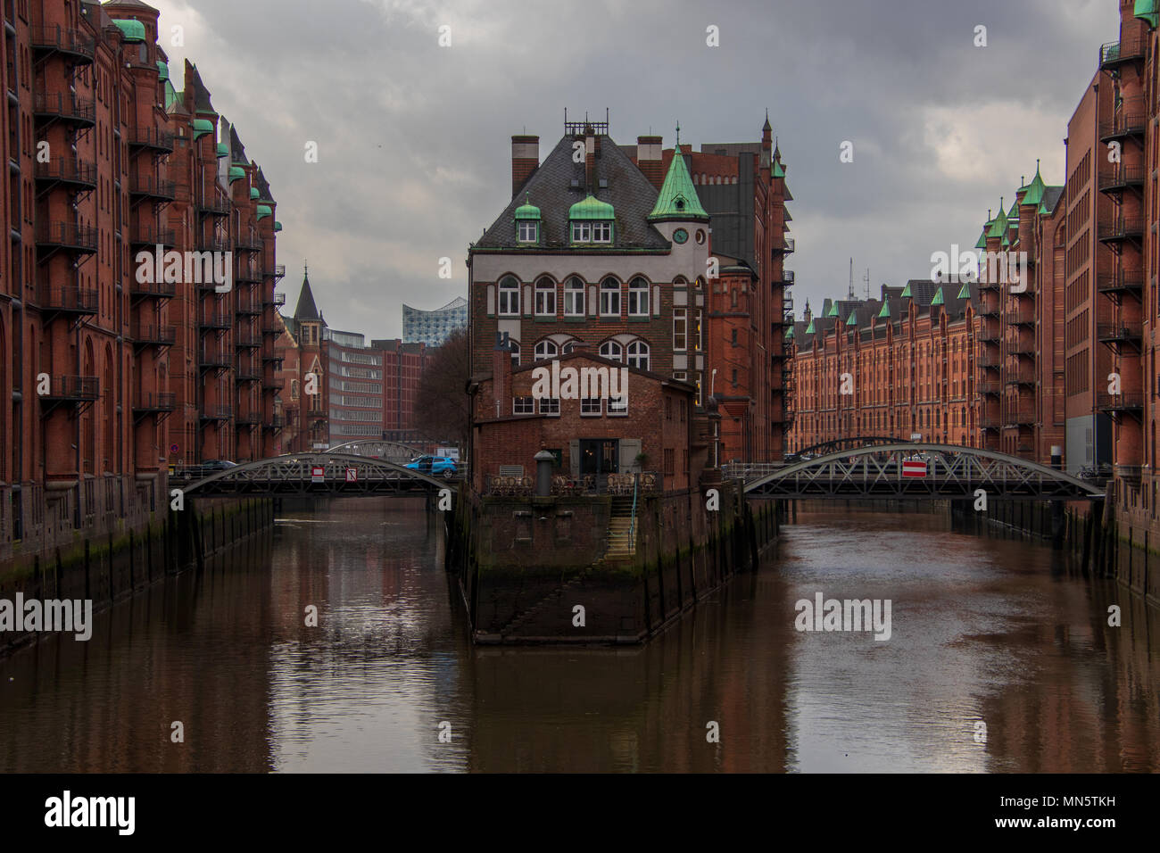 The famous warehouse district (Speicherstadt) in Hamburg, Germany Stock ...