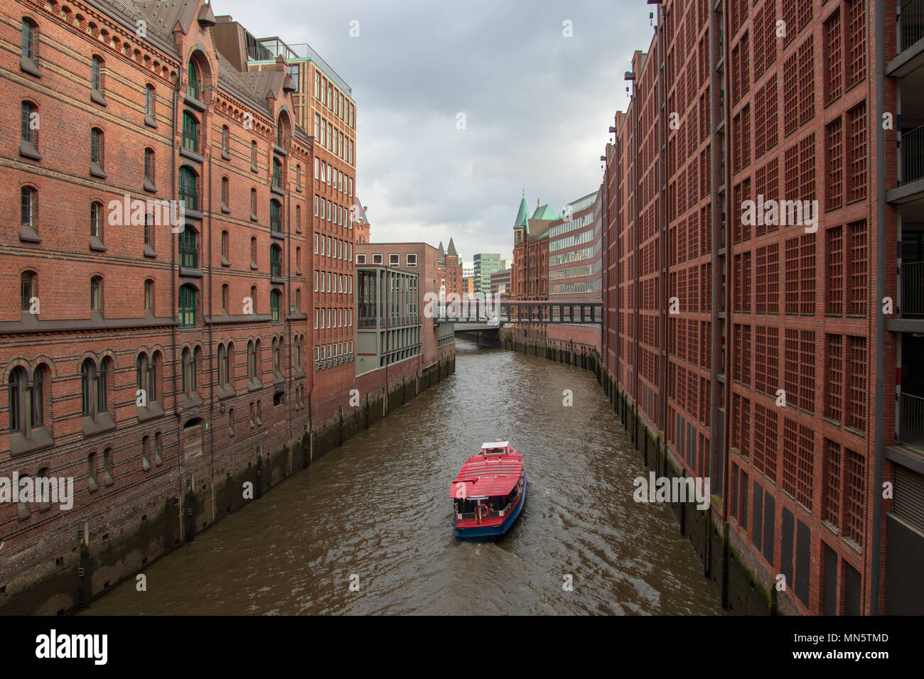 The famous warehouse district (Speicherstadt) in Hamburg, Germany Stock ...