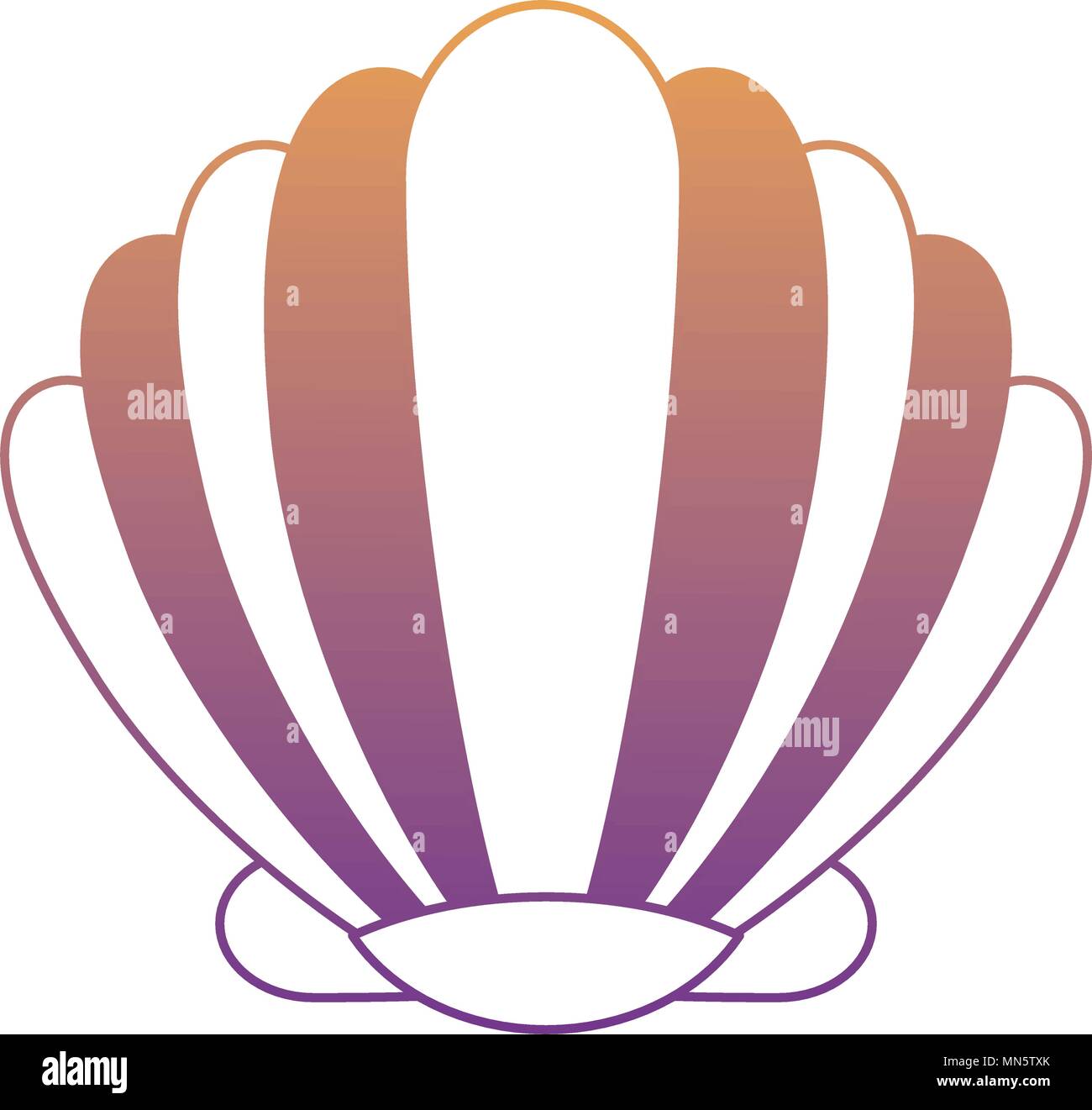 seashell icon over white background, colorful design. vector ...