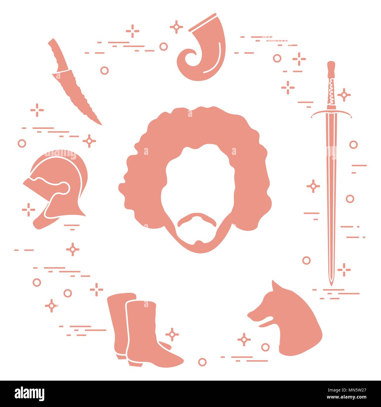 Symbols and heroes of the popular fantasy television series. Art and ...