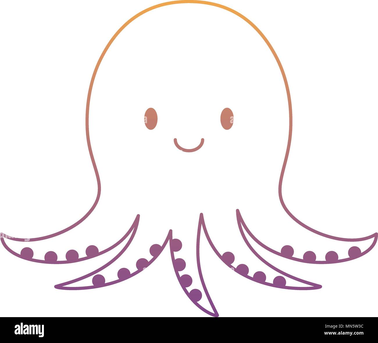 cute octopus icon over white background, colorful design. vector ...