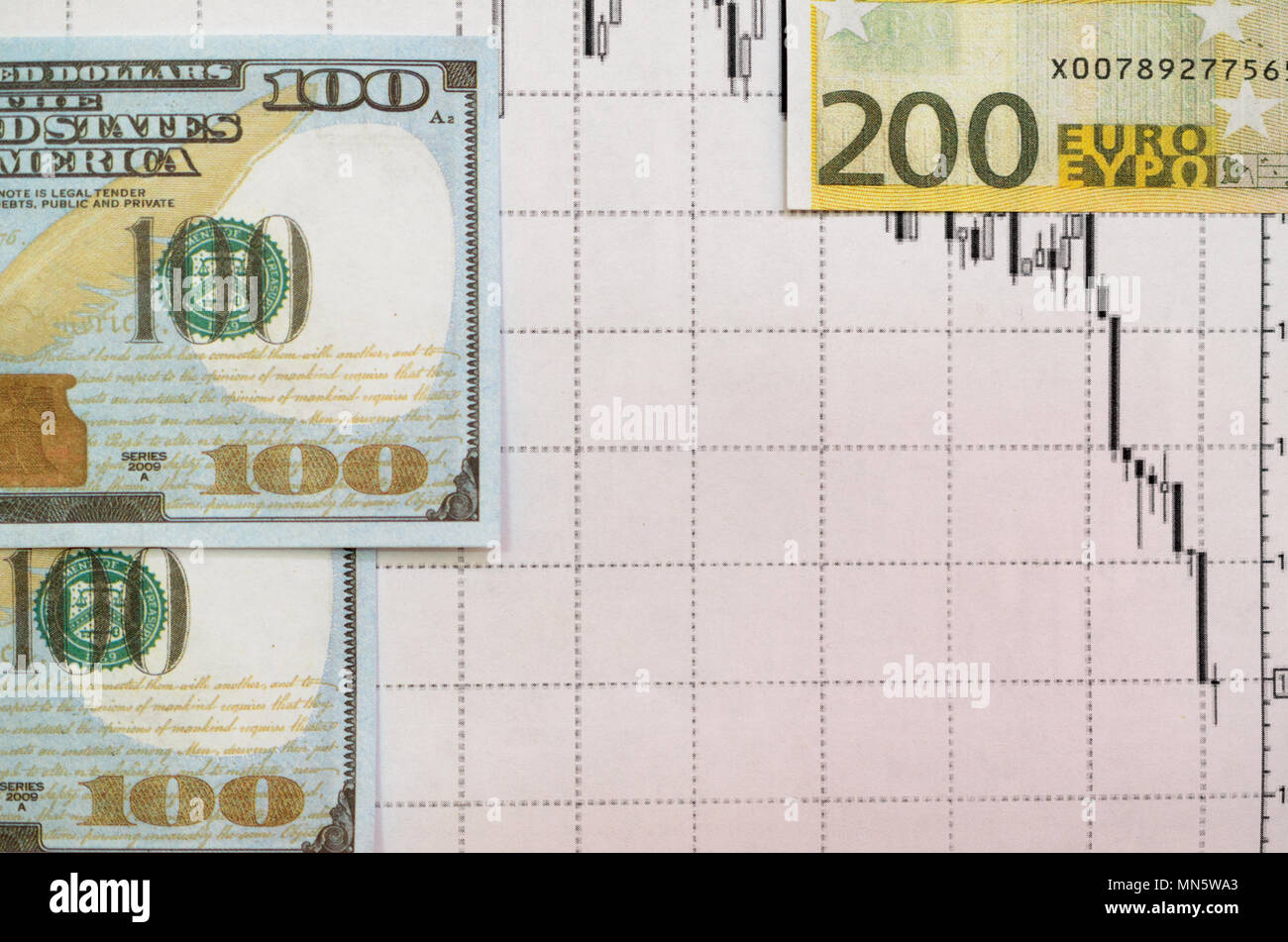 Money against the background of financial stock charts Stock Photo - Alamy