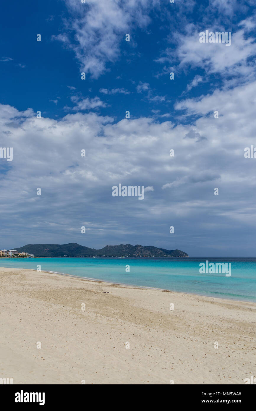 Mallorca, Beautiful coast of eastern mallorca island with blue ocean ...