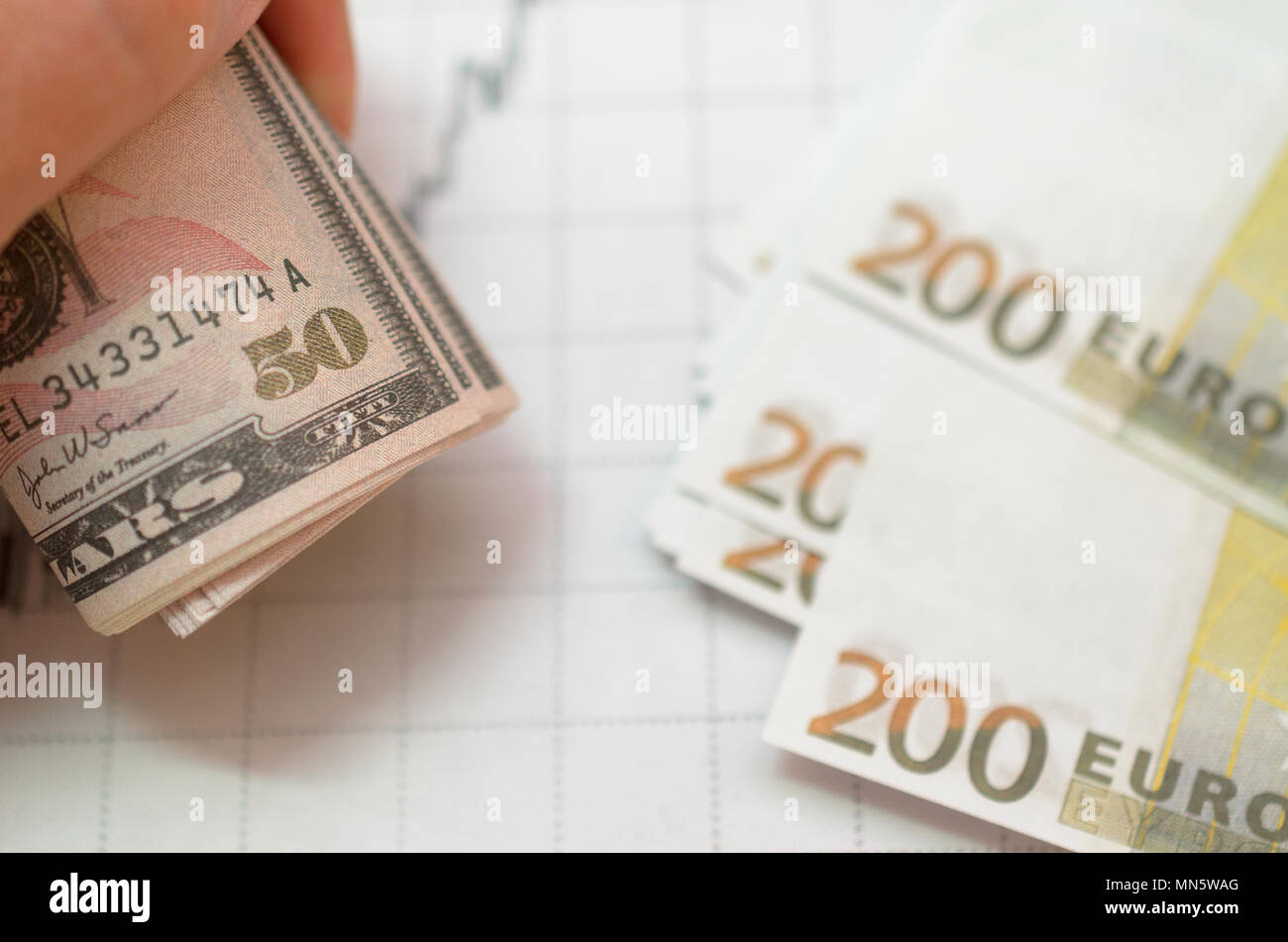 Money against the background of financial stock charts Stock Photo - Alamy