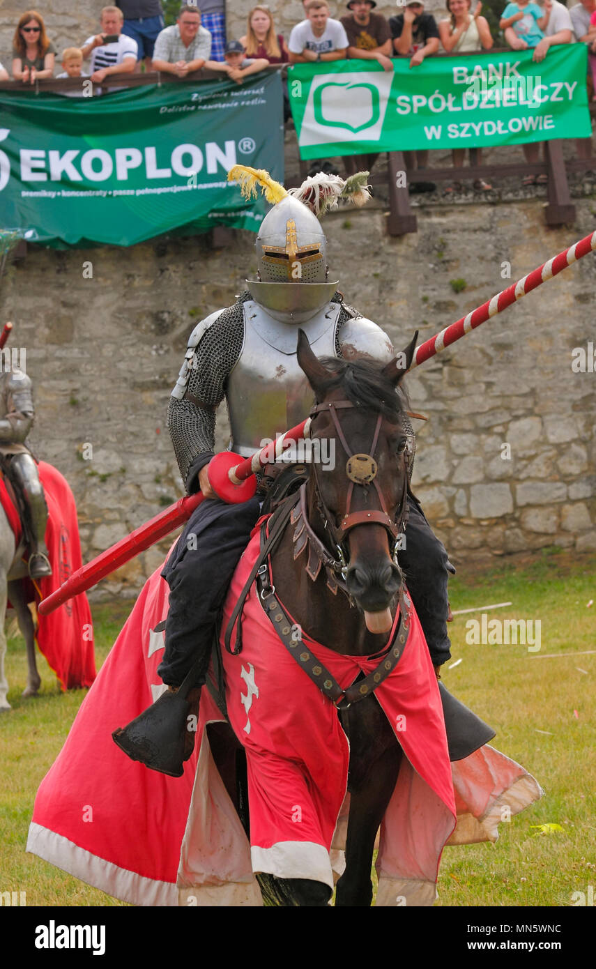 Knight on horseback. "Knight's Tournament with Plum". Szydlow, Poland ...