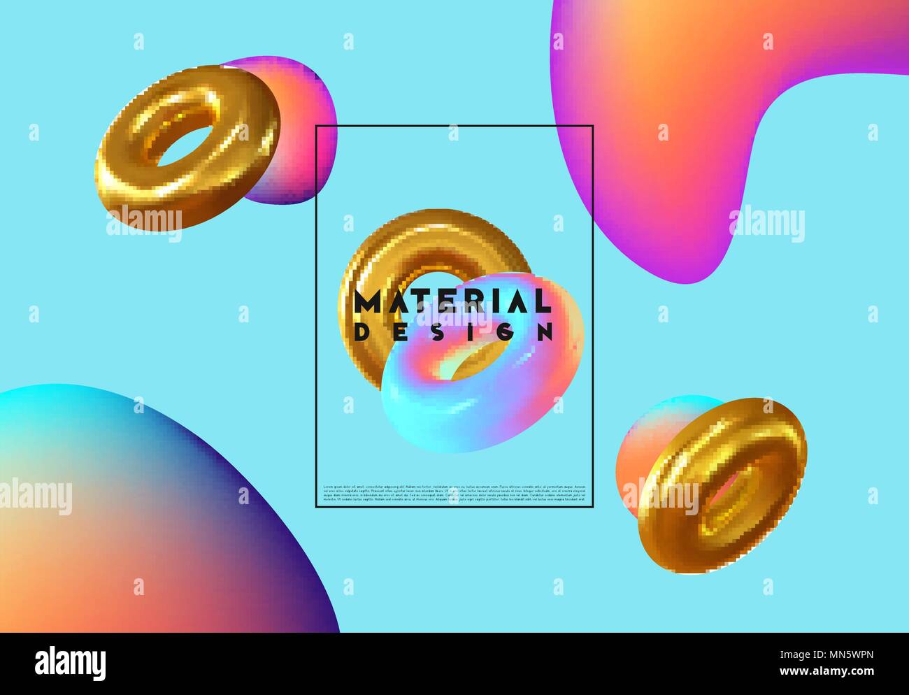 Fashion art, abstract colorful shape of 3d decorative ring. Design ...