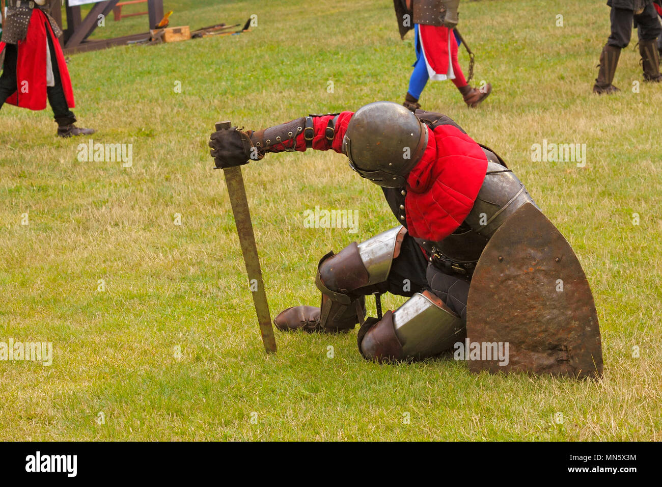 Infantry warriors combat show by members of The Knightly Order of St ...