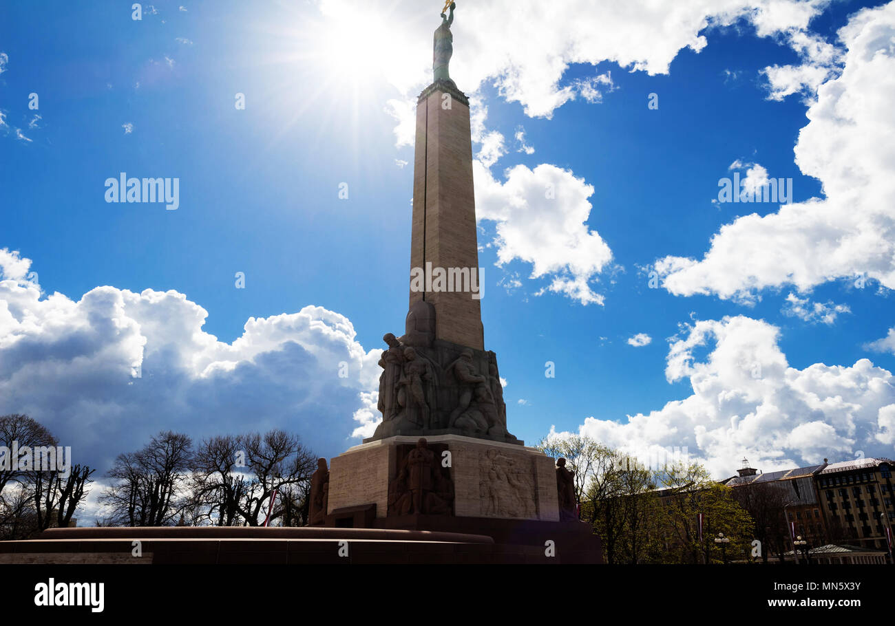Monument to Liberty in Riga, located on Freedom Square in the city ...