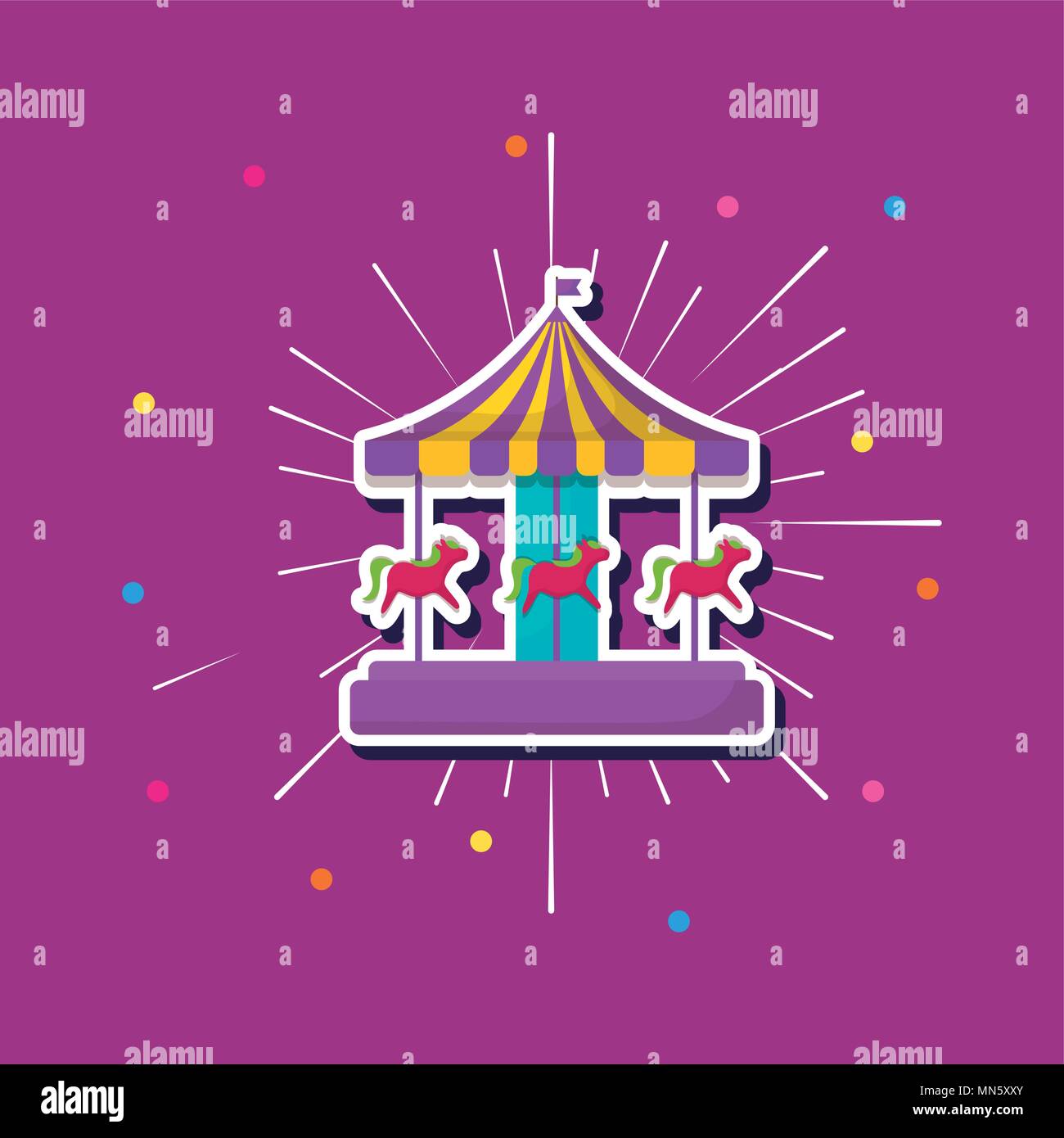 carousel icon over purple background, colorful design. vector ...