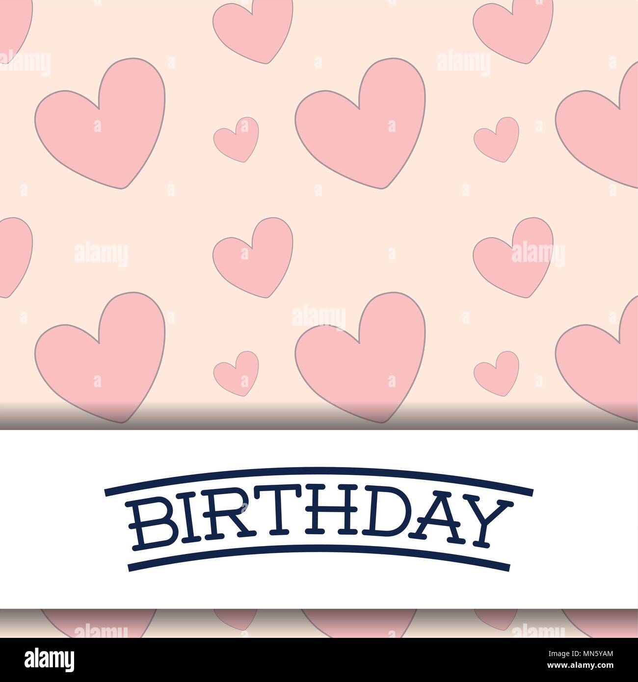 Happy birthday design over pink hearts background, colorful design ...