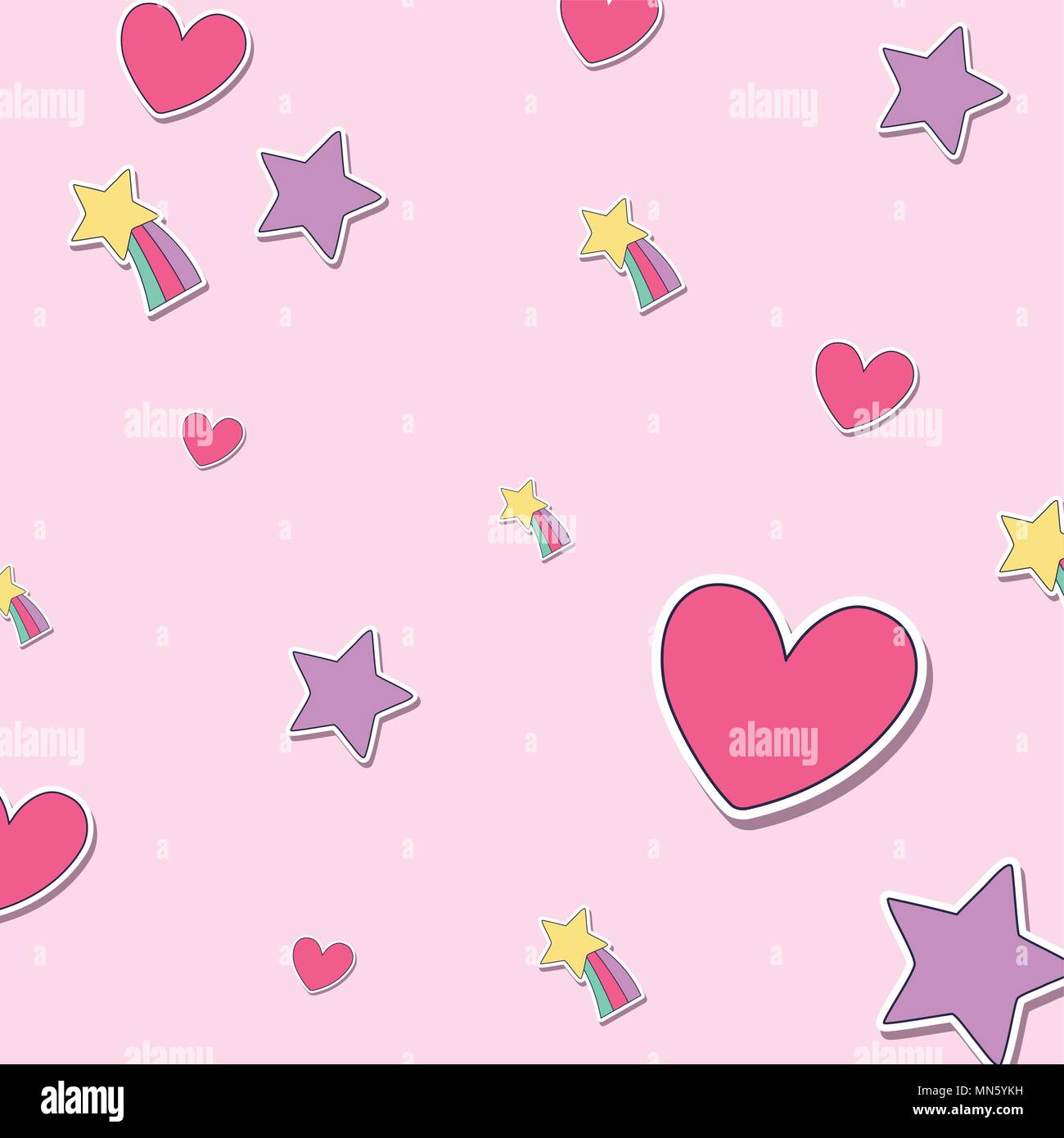 background of hearts and stars, colorful design. vector illustration ...