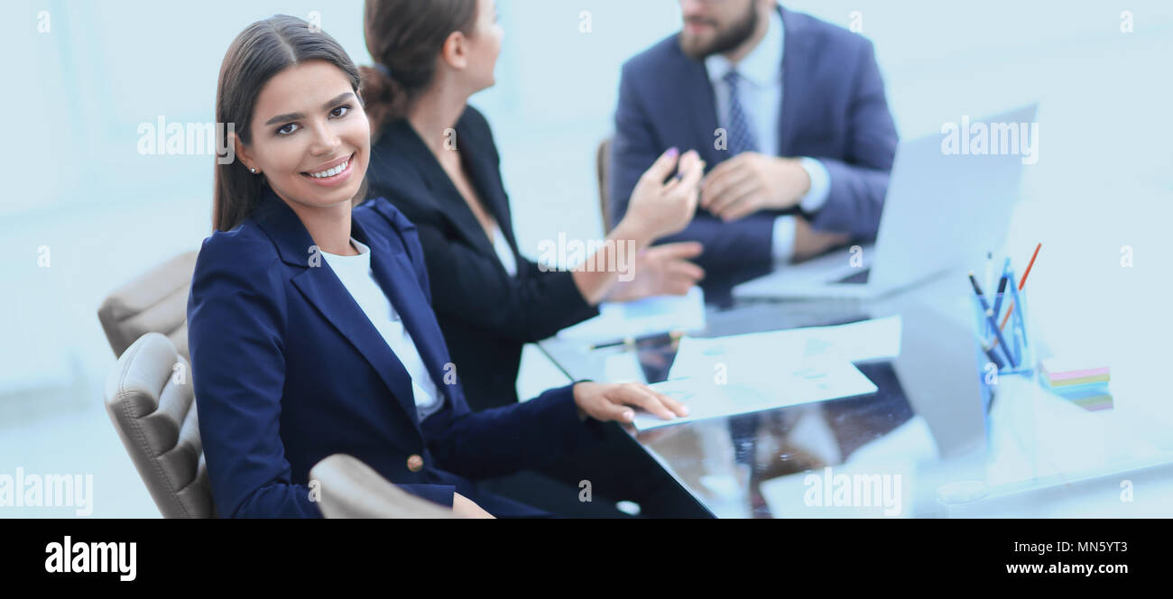 closeup.employees in the office Stock Photo - Alamy