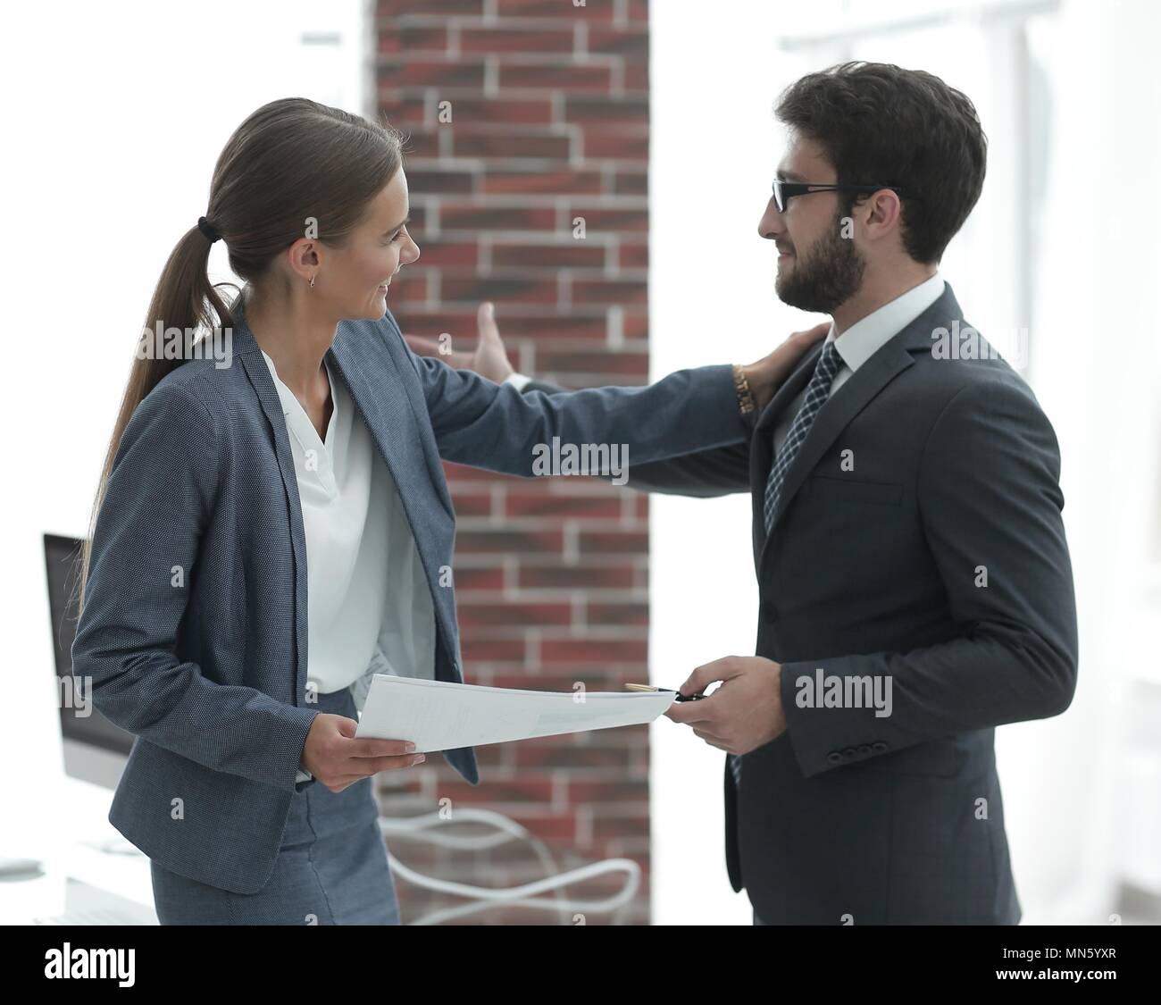 colleagues communicate with each other Stock Photo - Alamy