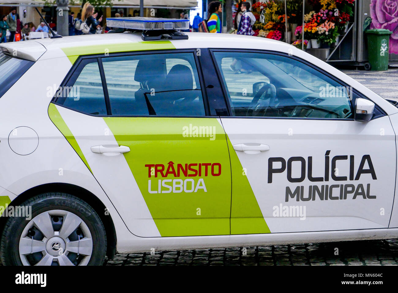 Municipal Police vehicle, Lisbon, Portugal Stock Photo - Alamy