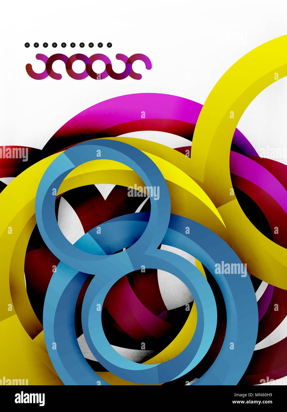 Vector 3d rings design background. Vector 3d rings and swirls design ...