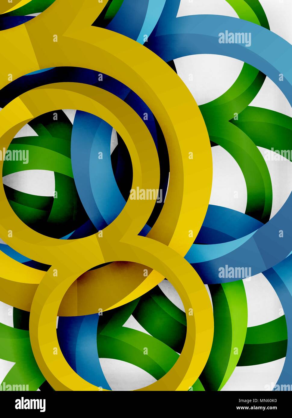 Vector 3d rings design background. Vector 3d rings and swirls design ...