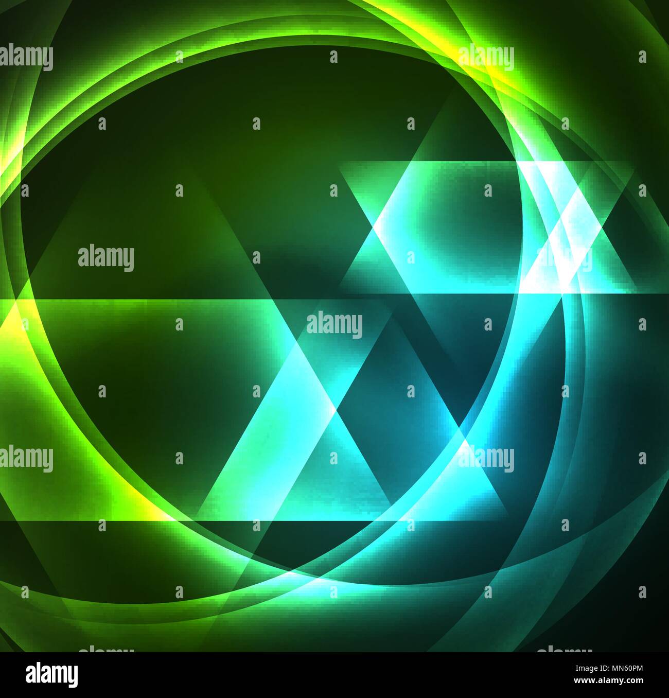 Glowing geometric shapes. Glowing geometric shapes in dark space ...