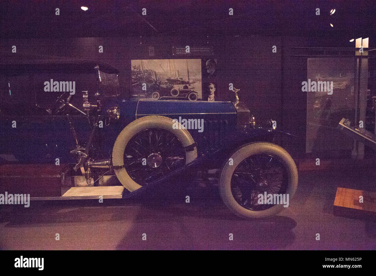 Naples, Florida, USA – May 5, 2018: Blue 1914 Rolls Royce Silver Ghost ...
