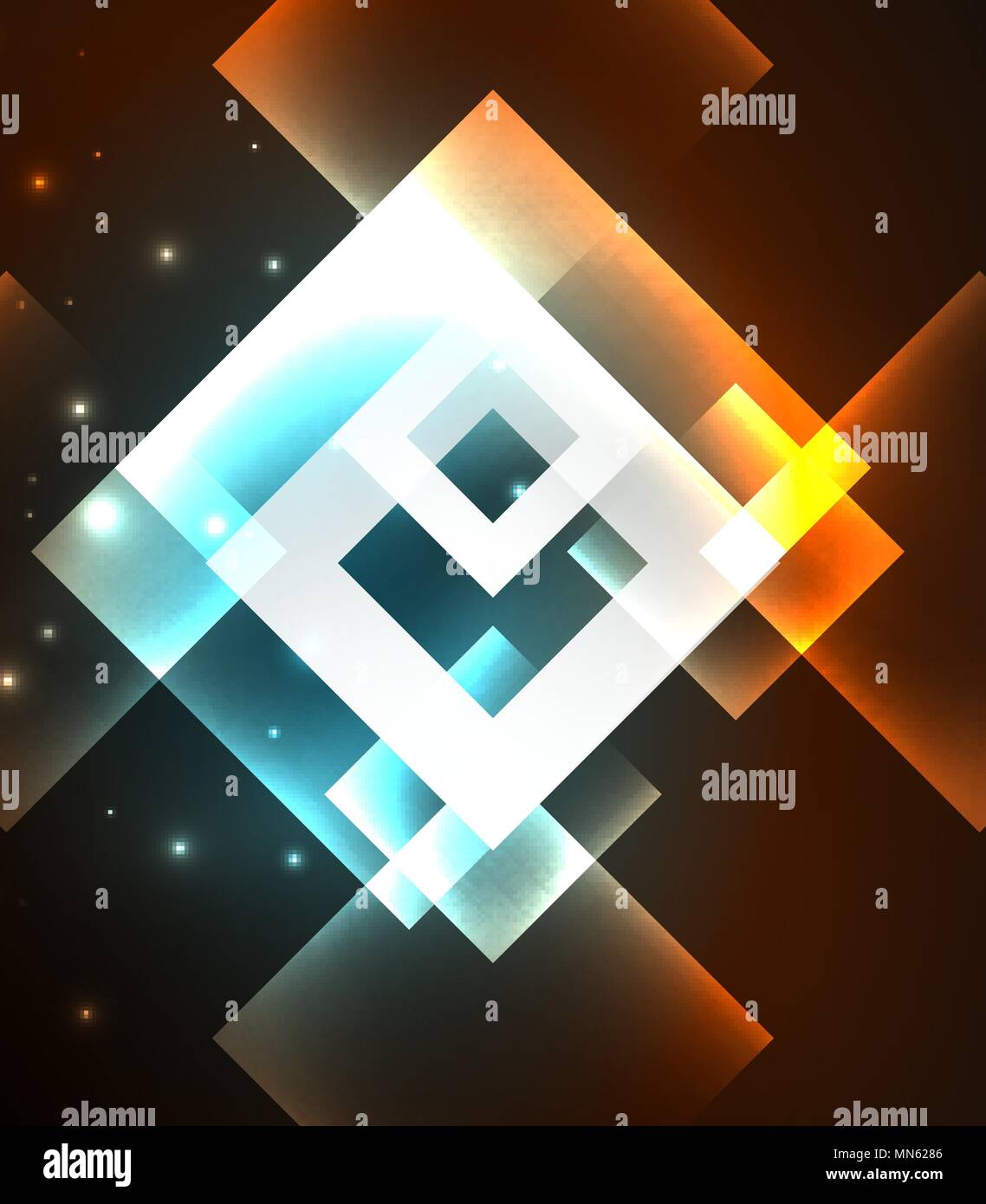 Dark background design with squares and shiny glowing effects. Dark ...