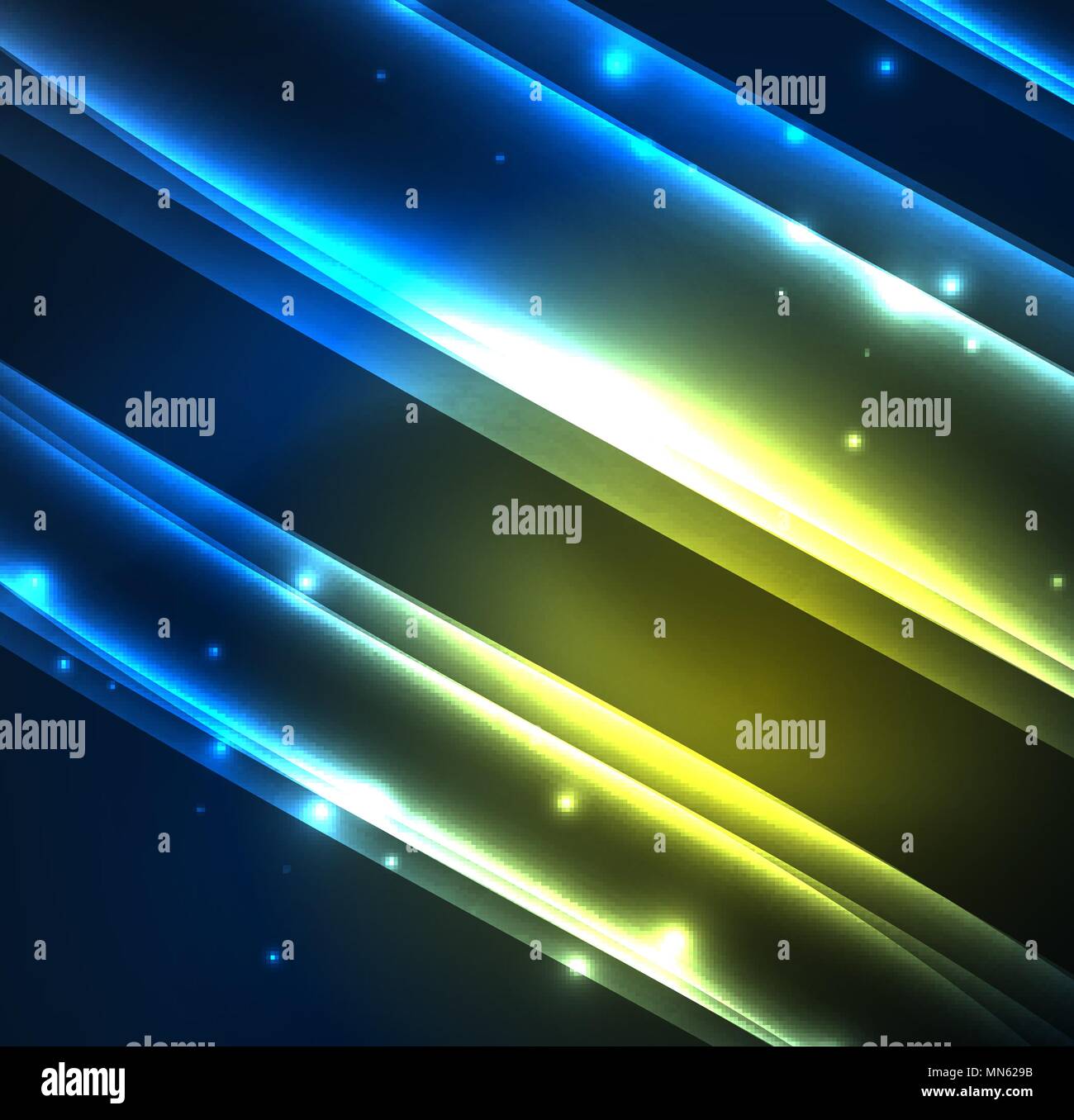Energy lines, glowing waves in the dark, vector abstract background ...