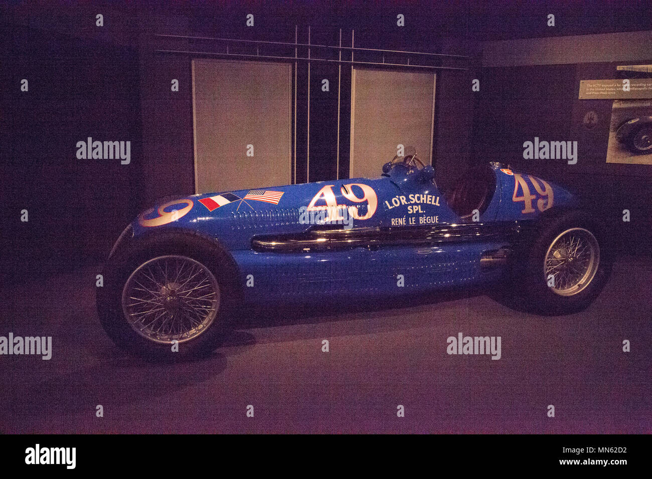 Naples, Florida, USA – May 5, 2018: Blue 1938 Maserati 8CTF displayed ...