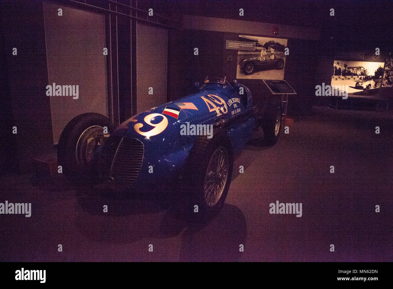 Naples, Florida, USA – May 5, 2018: Blue 1938 Maserati 8CTF displayed ...