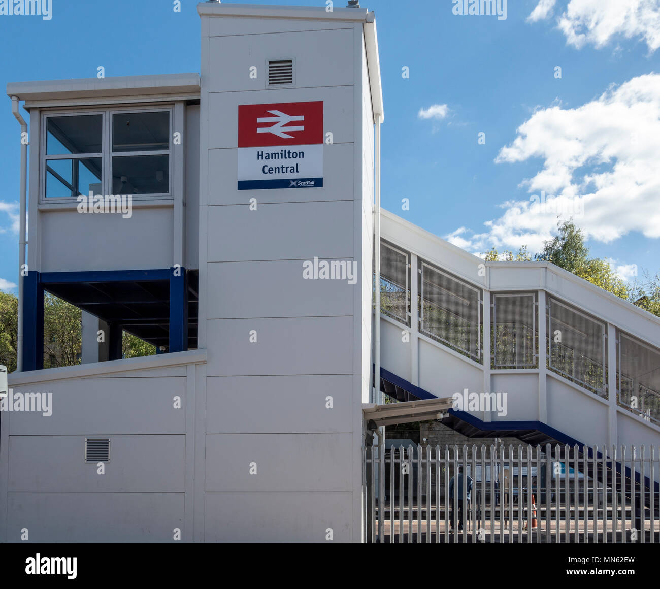 Exterior of the bridge structure crossing the railway line at Hamilton ...