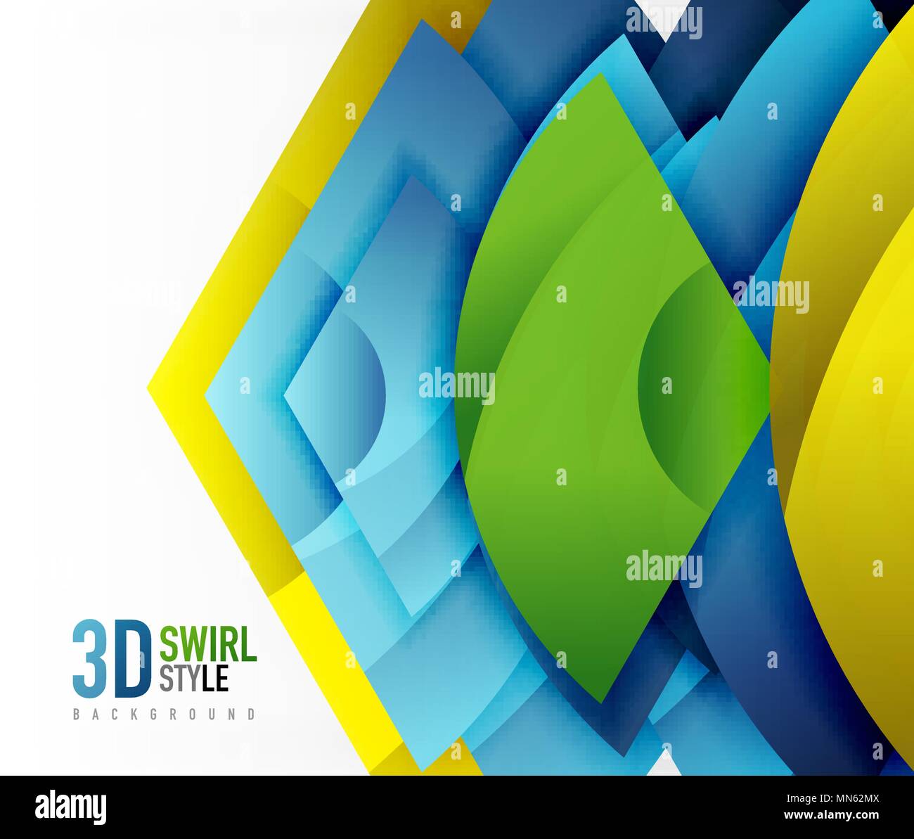 Swirl and wave 3d effect objects, abstract template vector design ...