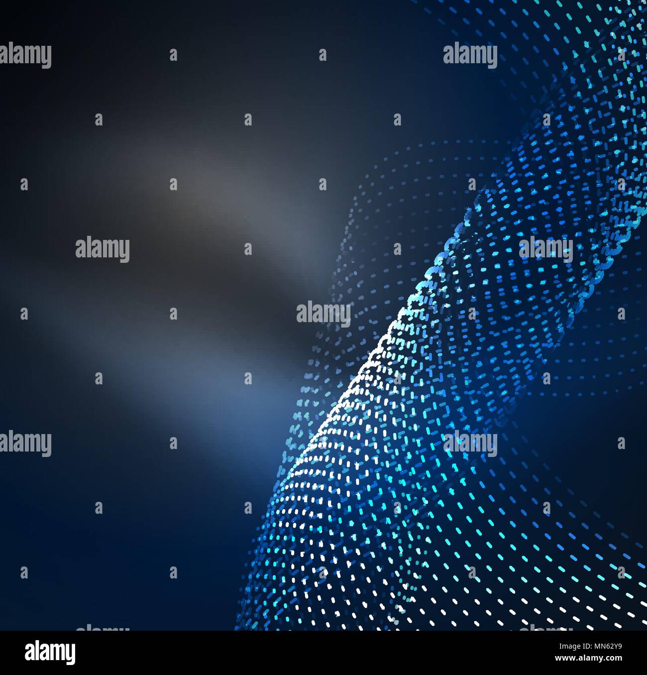 Vector wave particles background. Vector wave particles background - 3D ...