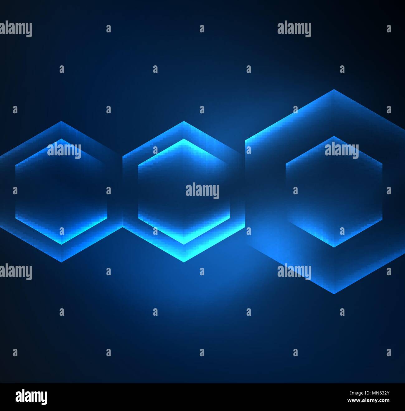 Techno glowing glass hexagons vector background. Techno glowing glass ...