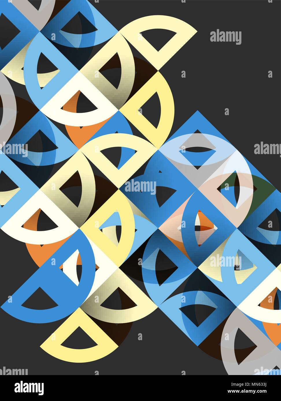 Cut paper circles, mosaic mix geometric pattern design. Cut paper ...