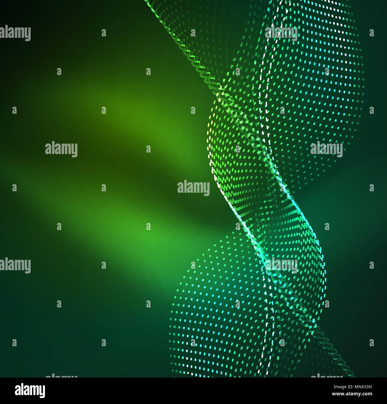 Vector wave particles background. Vector wave particles background - 3D ...