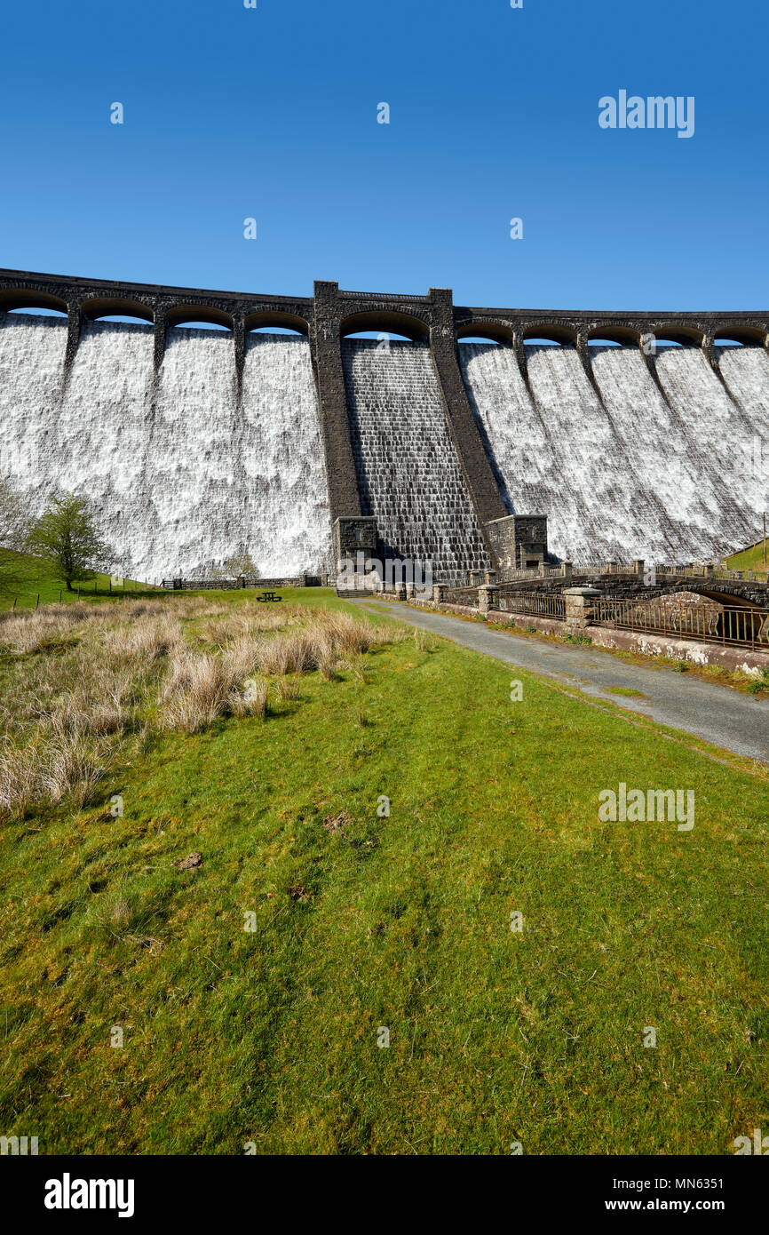 Claerwen Dam Elan Valley Rhayader Powys Wales UK Stock Photo - Alamy