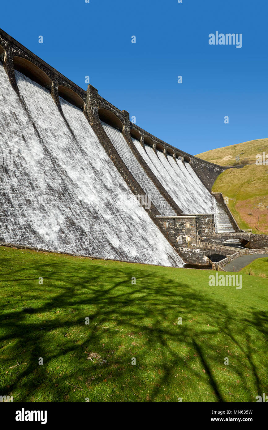 Claerwen Dam Elan Valley Rhayader Powys Wales UK Stock Photo - Alamy