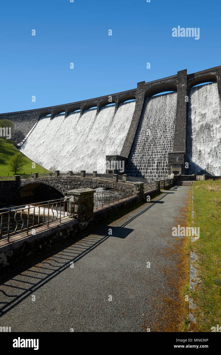 Claerwen Dam Elan Valley Rhayader Powys Wales UK Stock Photo - Alamy