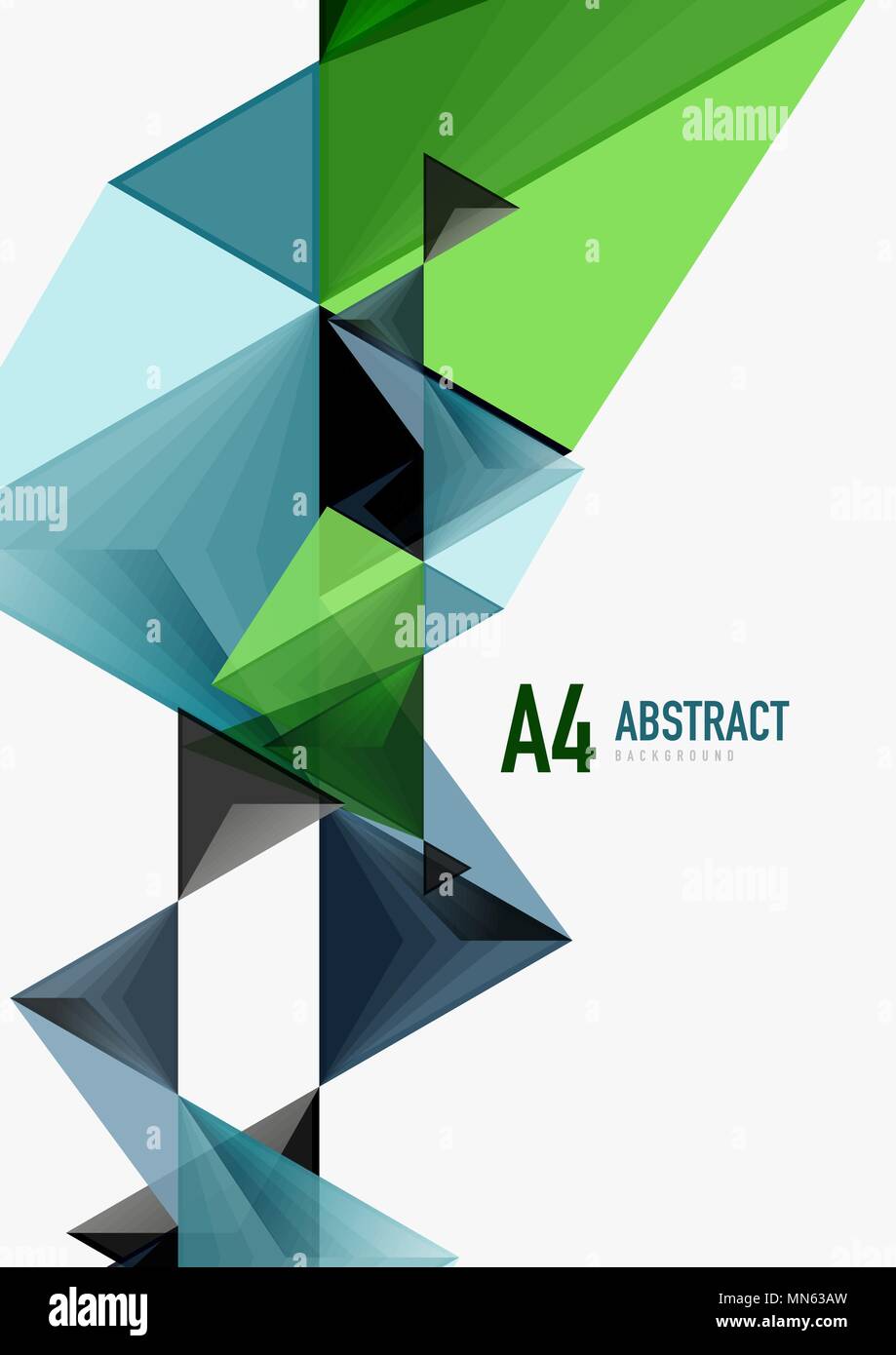Triangular low poly vector a4 size geometric abstract template ...