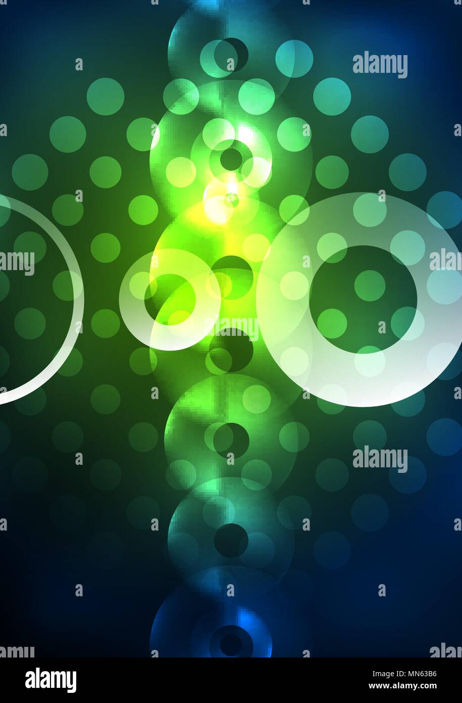 Glowing circles in the dark. Glowing circles in the dark, futuristic ...