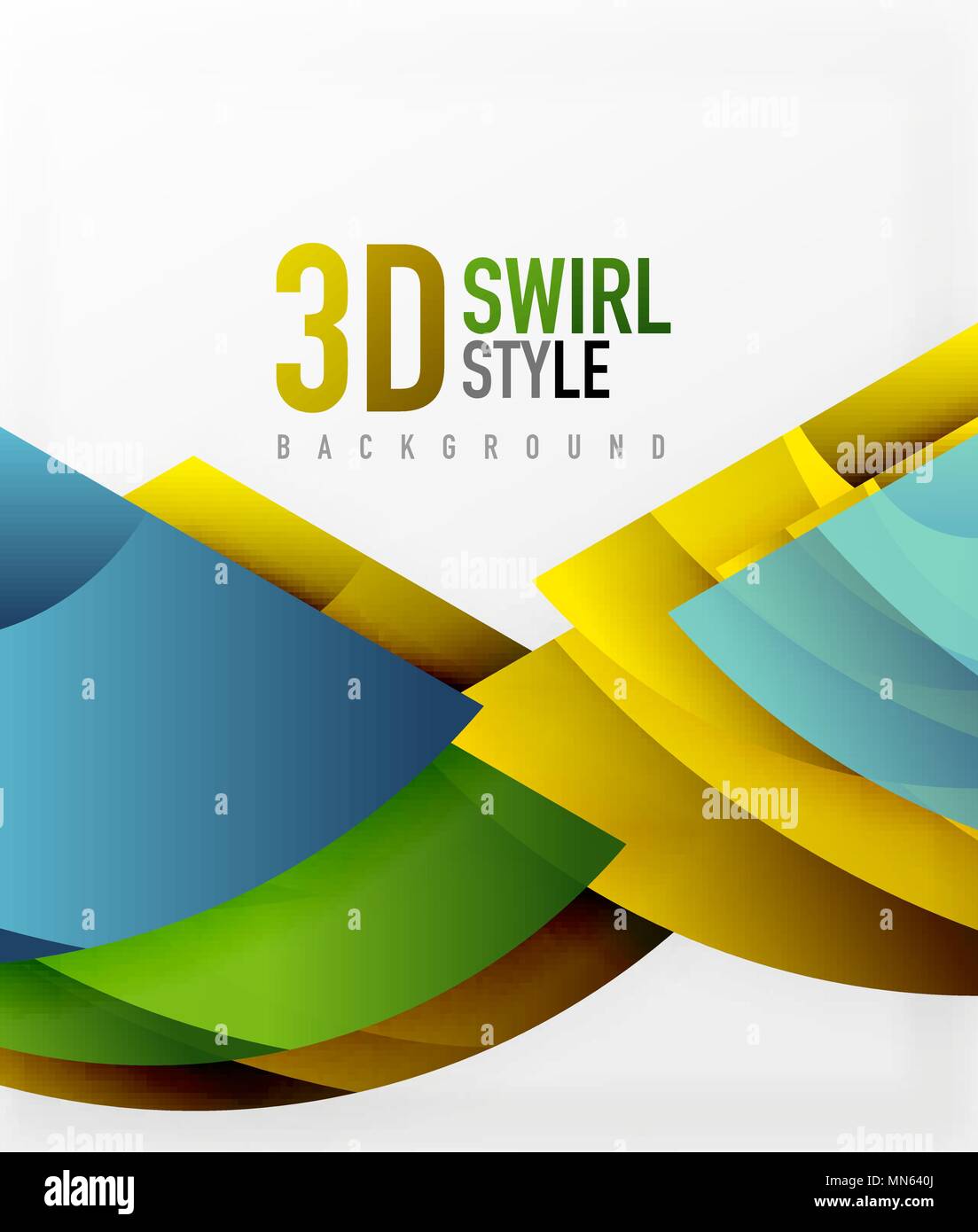 Swirl and wave 3d effect objects, abstract template vector design ...