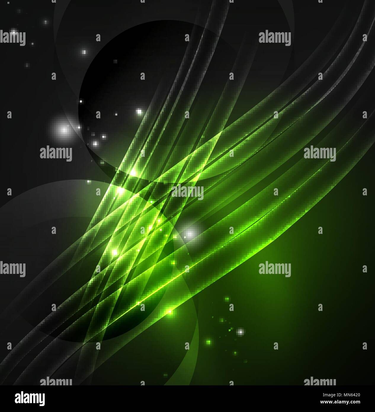 Glowing futuristic lines. Glowing futuristic lines in the dark space ...