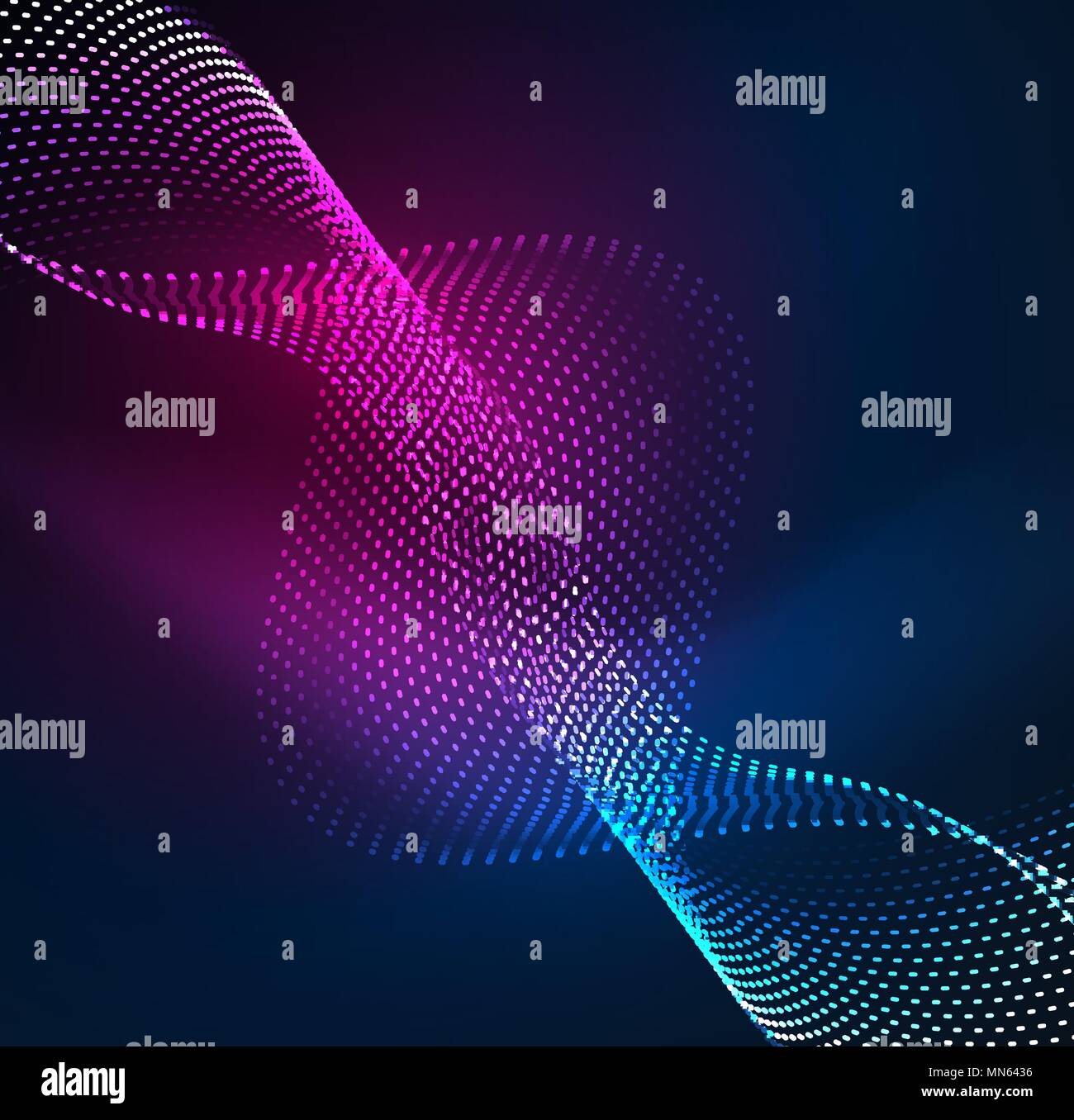 Vector wave particles background. Vector wave particles background - 3D ...