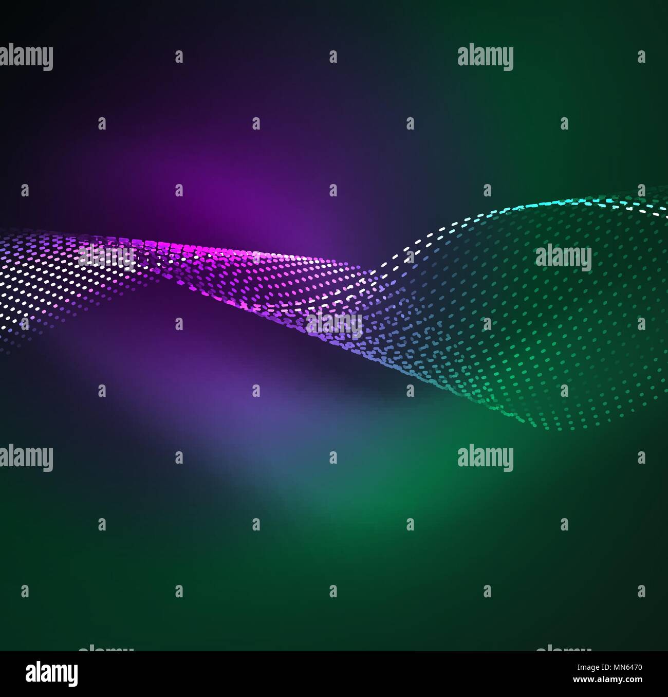 Vector wave particles background. Vector wave particles background - 3D ...