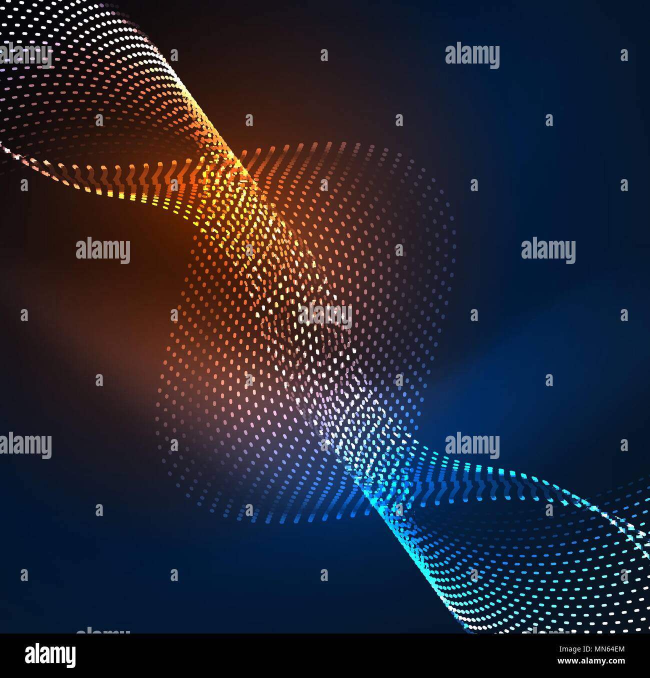 Vector wave particles background. Vector wave particles background - 3D ...