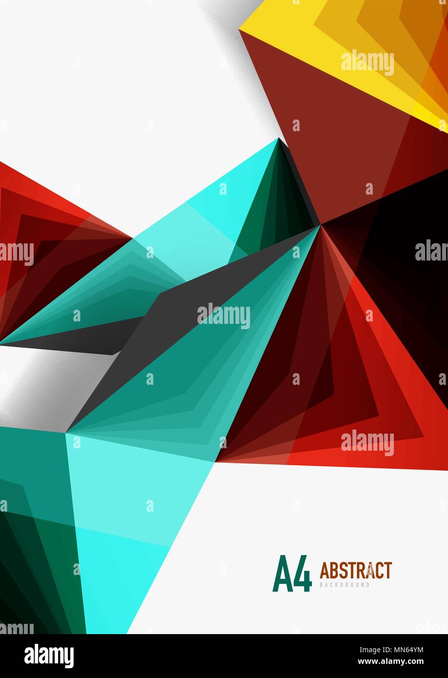 Vector low poly style 3d triangle line. Vector low poly style 3d ...